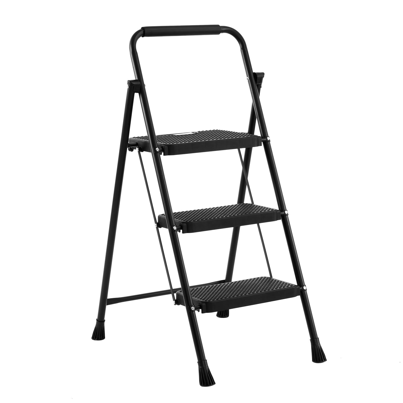 Nazhura Foldable 3 Step Stool Ladder, 500 Lb Weight Limit Folding 3 ...