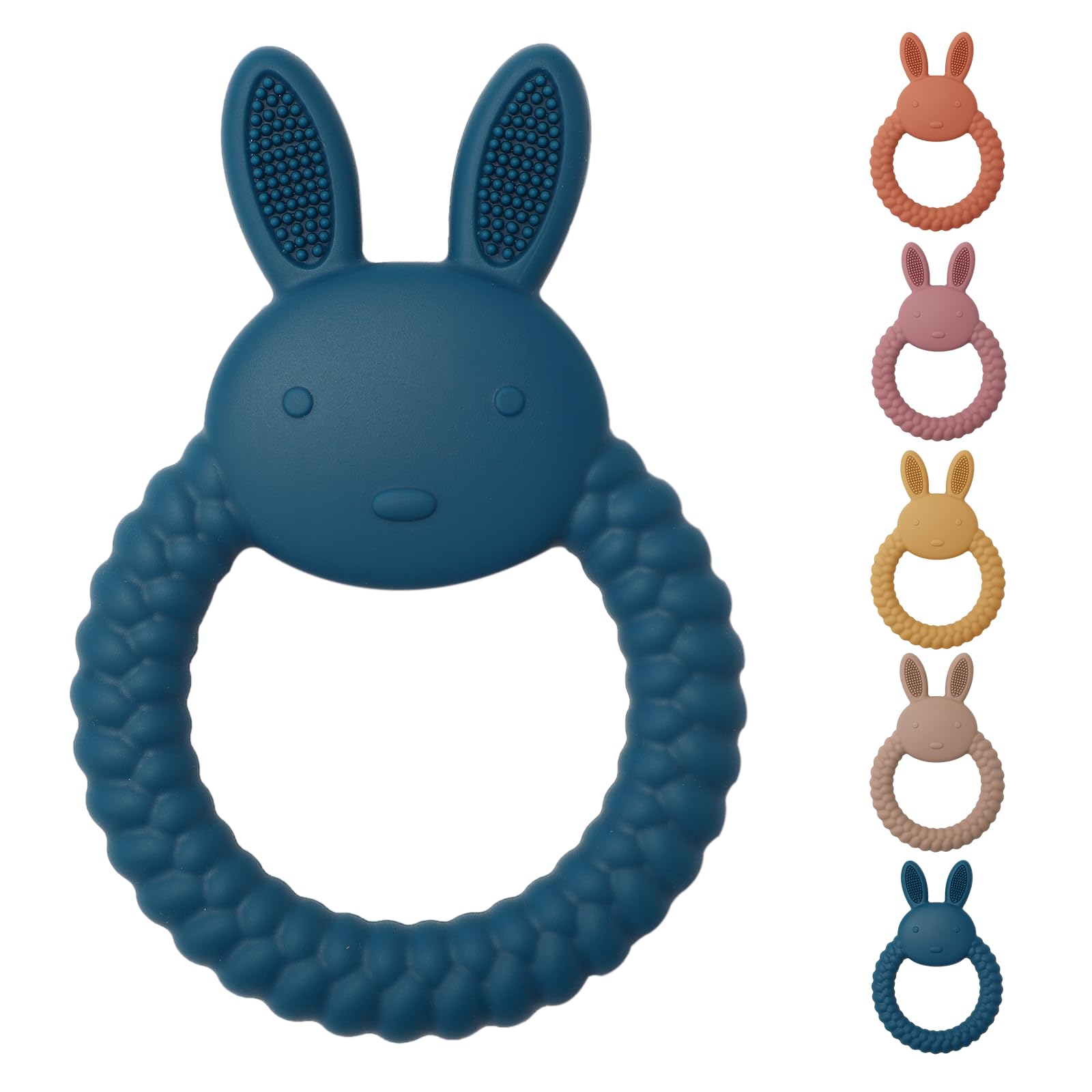 Teething Toys for Baby, Easy to Hold BPA Free Silicone Teethers,Rabbit ...