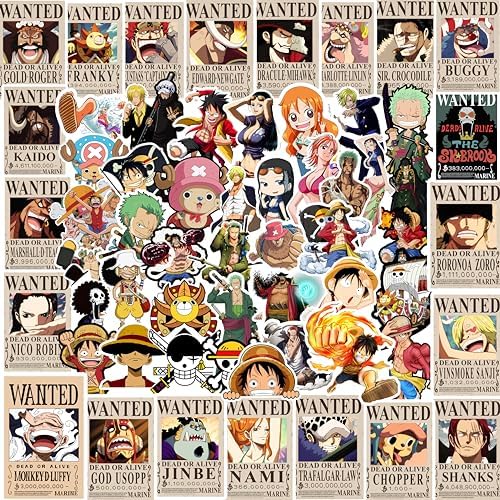 32 One Piece Anime Stickers Set for Laptop, Mobile & All Plain Surfaces ...