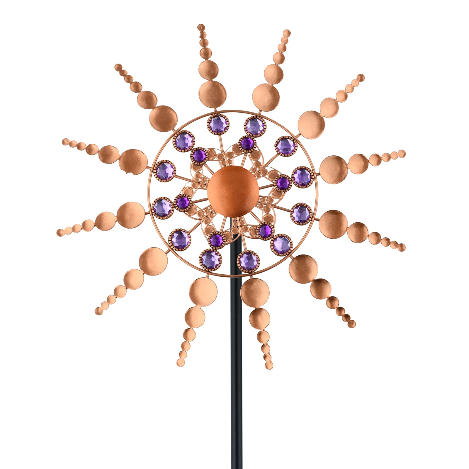TEENGSE Wind Sculpture with Metal Stakes, 37.4inch Metal Windmill with ...