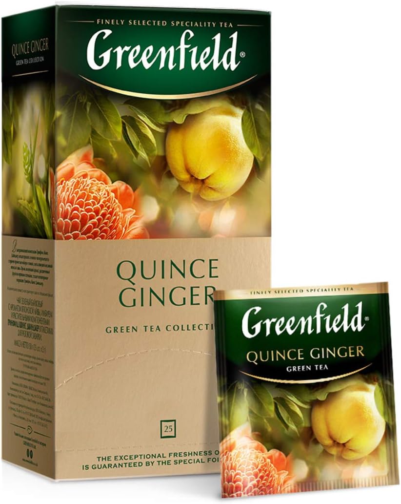 Amazon.com : Greenfield Quince Ginger Green Tea Fruit & Herbal ...