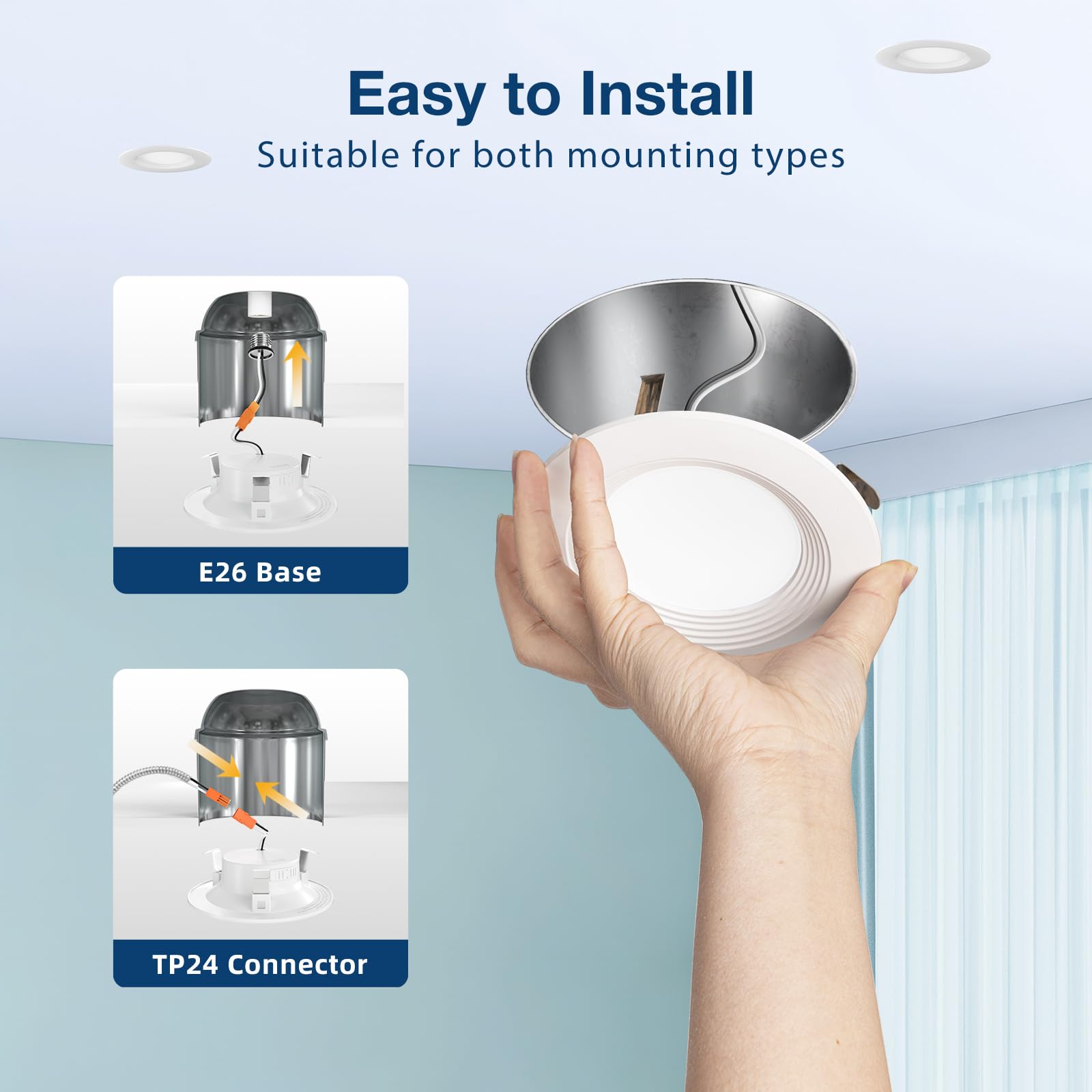 Snapklik.com : Amico 24 Pack 4 Inch 5CCT LED Recessed Lighting ...