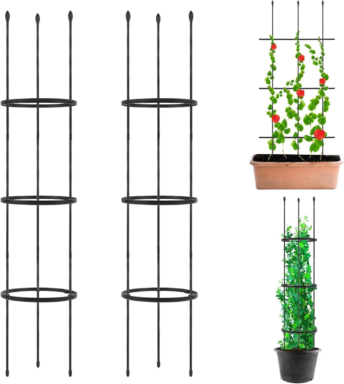 Amazon.com : 2 Pack Garden Trellis, Plant Support Stakes for Climbing ...
