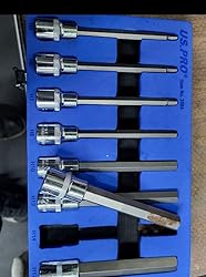 1/2" Drive Allen Hex Key Sockets Extra Long 140mm 5mm - 17mm 8pc Set ...