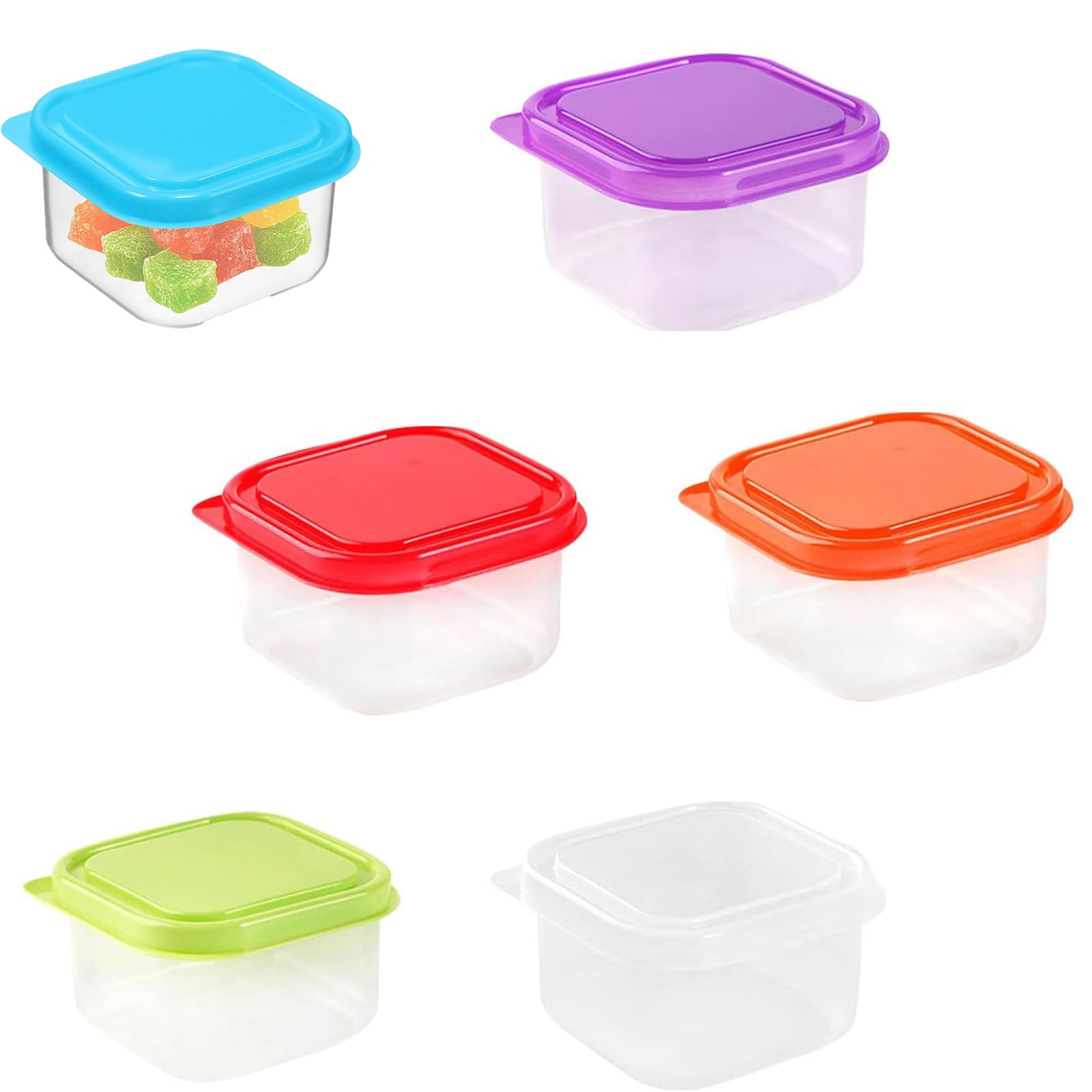 YREYBN 6Pcs Small Food Containers with Lids, Weaning Pots, Reusable ...
