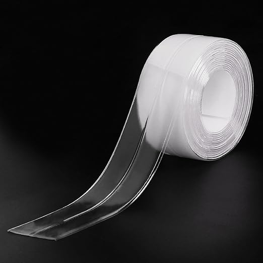 Krilira Self Adhesive Caulking Tape 1.5 Inch x 21FT, Transparent Caulk ...