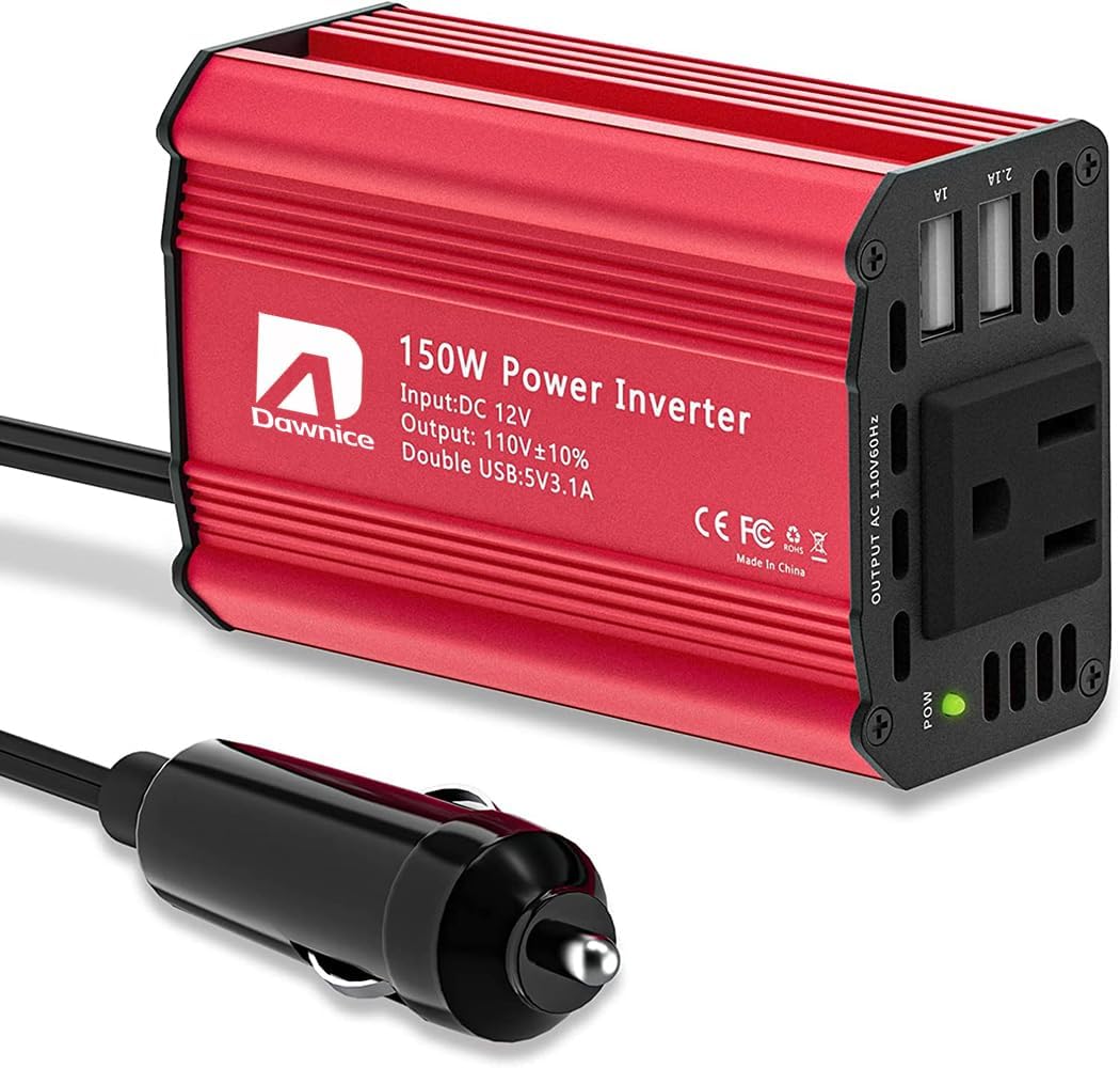 Amazon.com: Dawnice150W Car Power Inverter 12V DC to 110V AC Converter ...