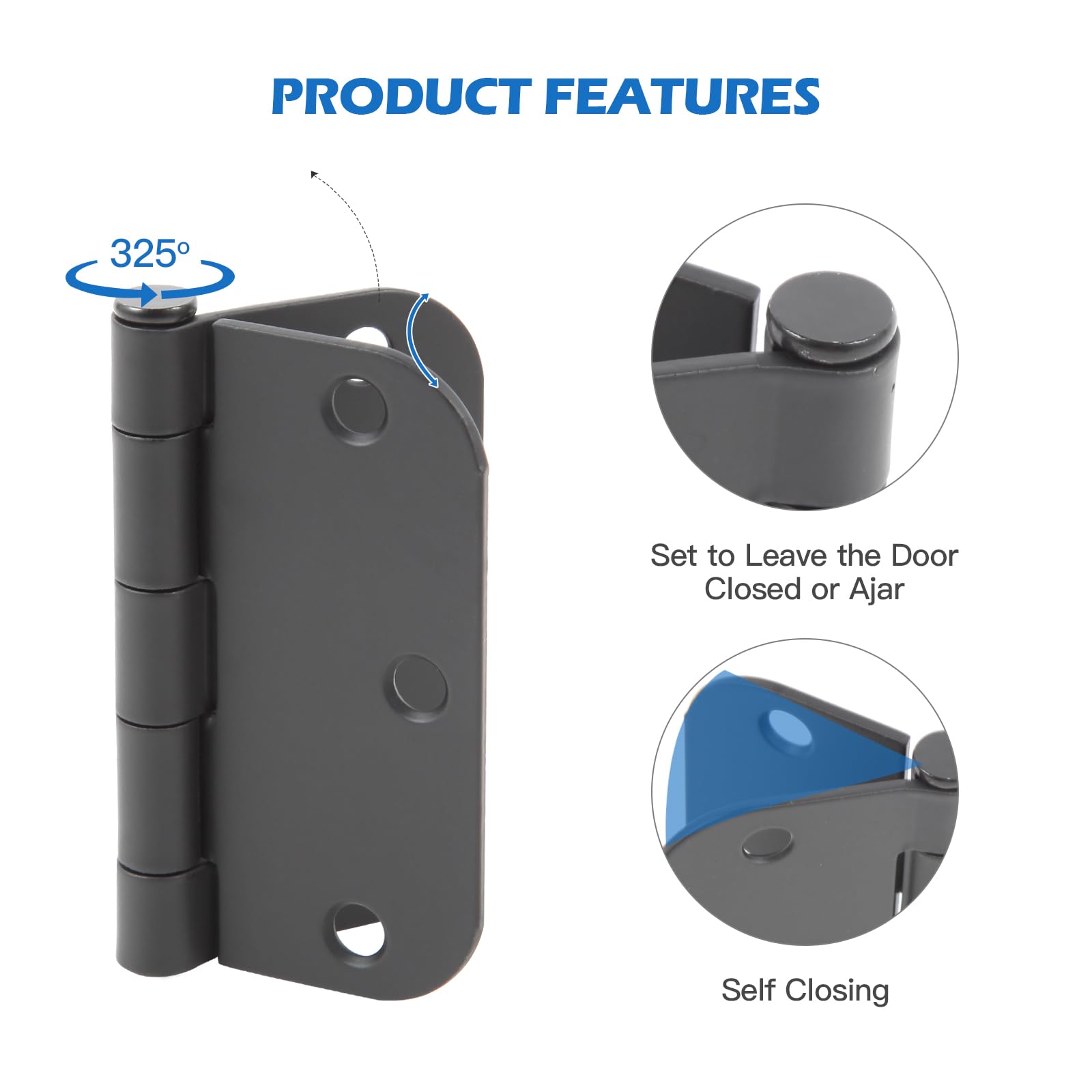 Snapklik.com : 9 Pack Matte Black 3.5 Inch Rounded 5/8" Radius Interior ...