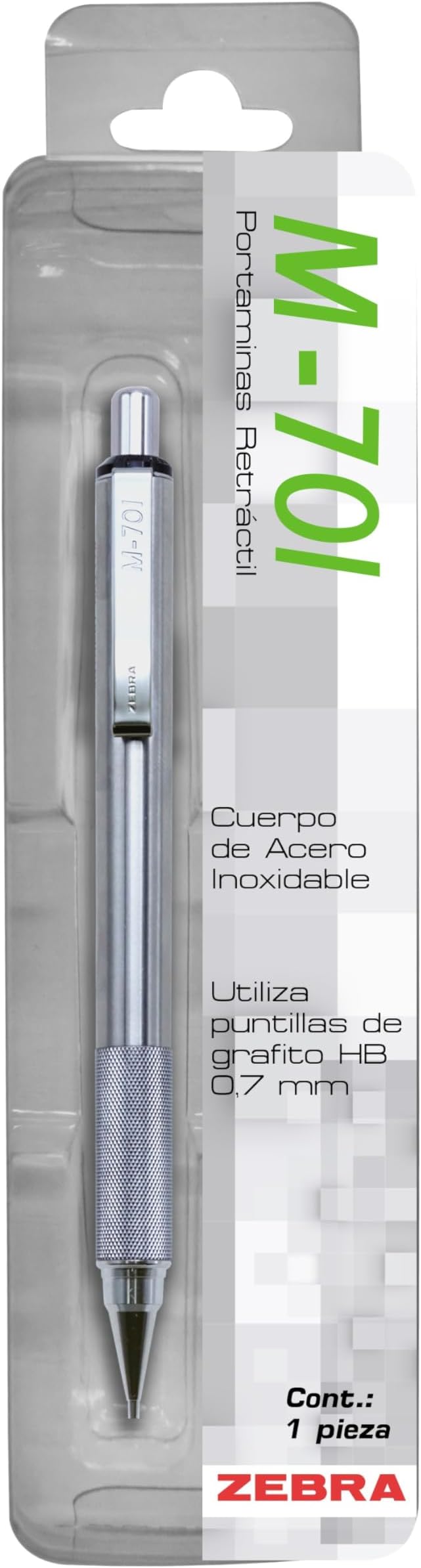 Zebra México Portaminas Retráctil M-701 Puntillas 0,7 mm Acero ...