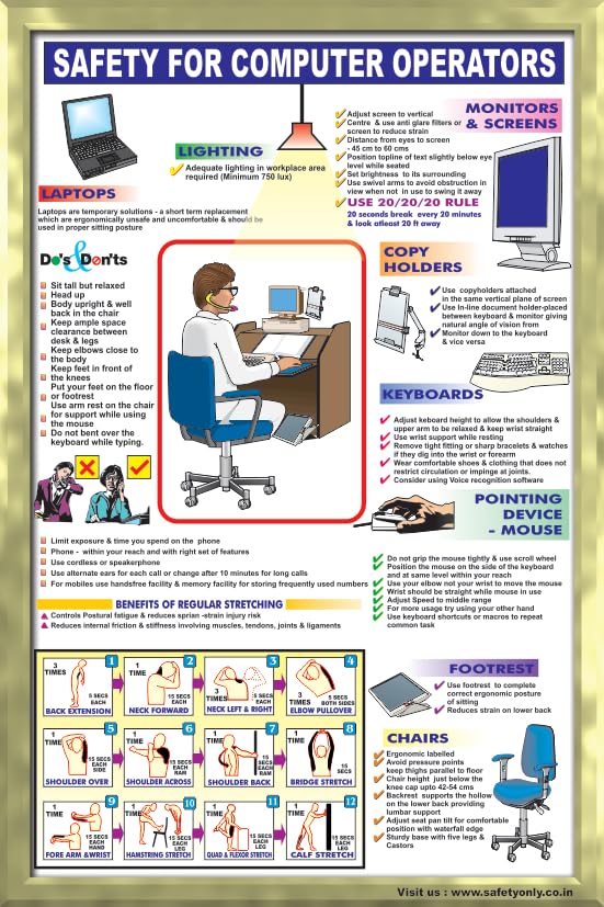 Computer Safety Poster – Digital Safety & Ergonomic Tips for Students ...