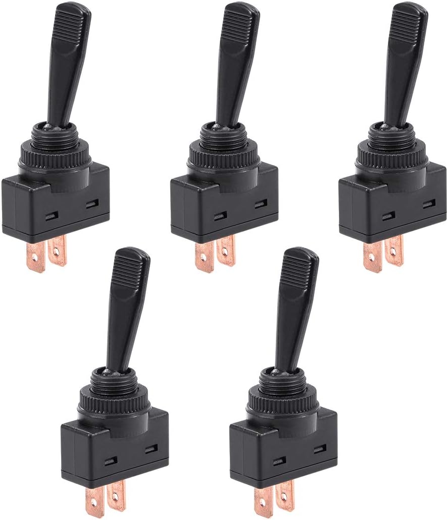 Amazon.com: uxcell 5Pcs SPST Latching Rocker Toggle Switch 20A 12V 2P ...