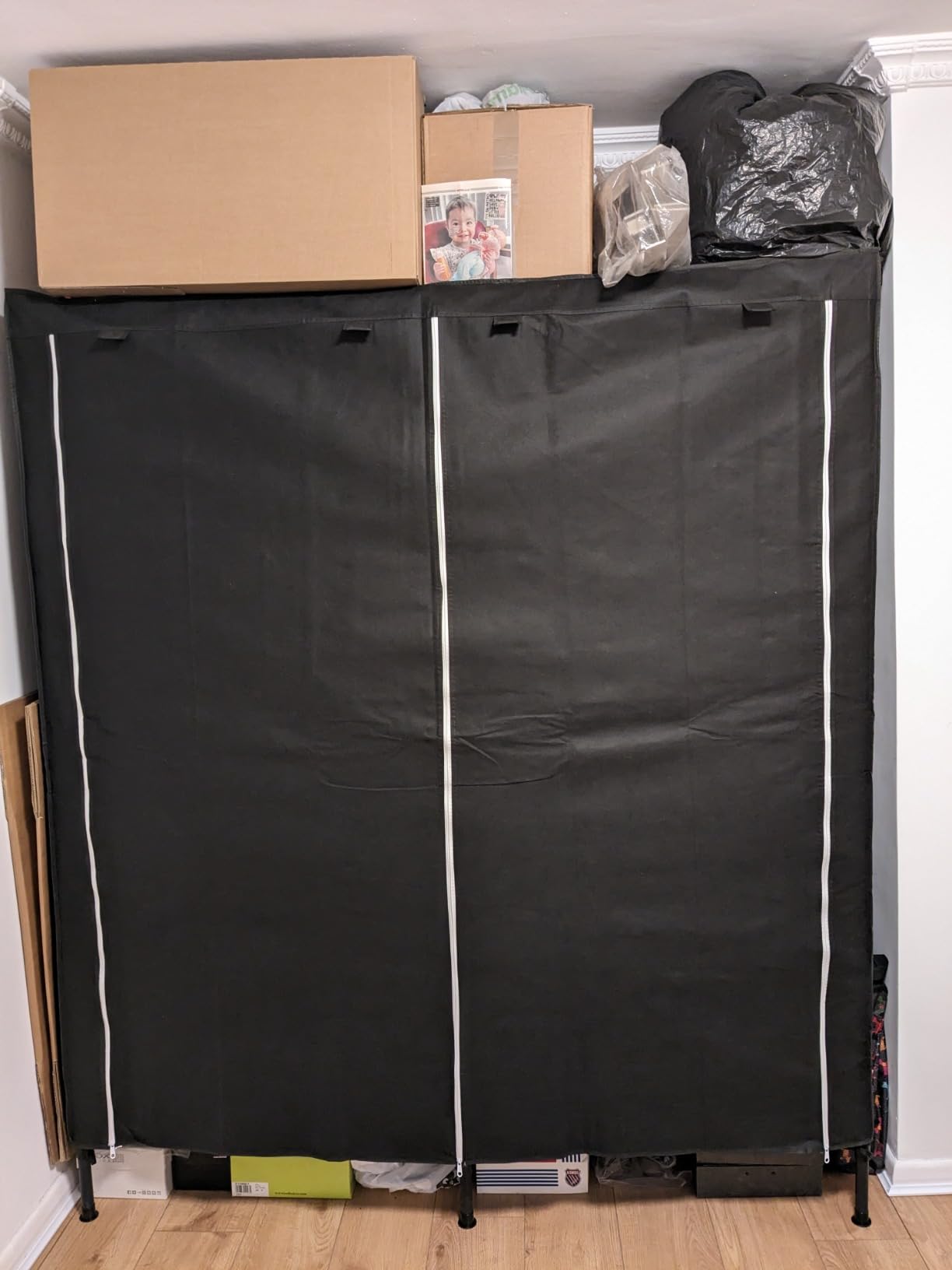 SONGMICS Portable Wardrobe, Fabric Wardrobe, 45 x 165 x 190 cm, Clothes ...