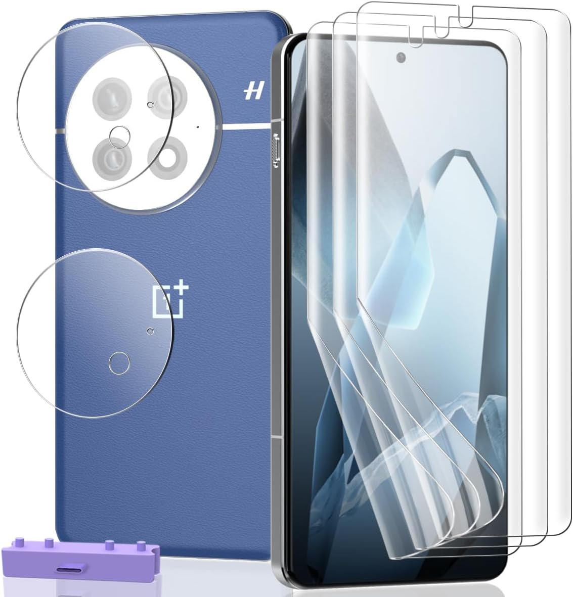 Amazon.com: 2+2pcs for OnePlus 12 Screen Protector (Not Tempered Glass ...