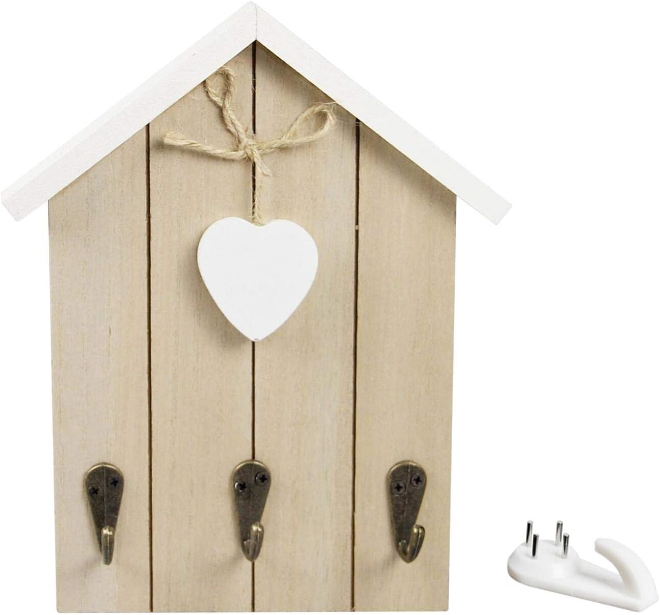 Nwvuop Wall Mounted Wooden Key Holder with Hook Cute Key Hanger for ...