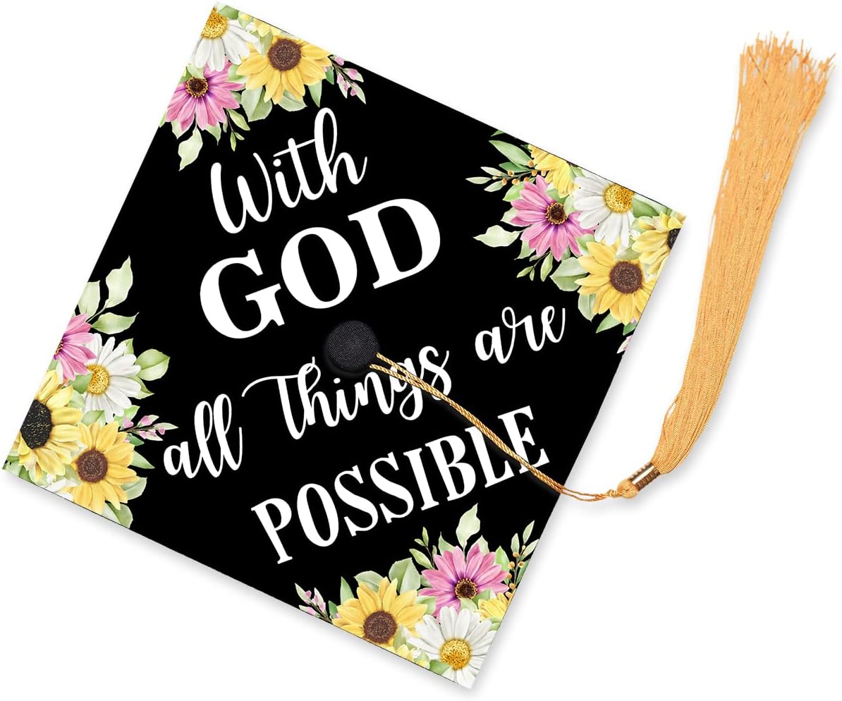 Amazon.com: Graduation Cap Topper - Inspirational Quotes Graduation Hat ...