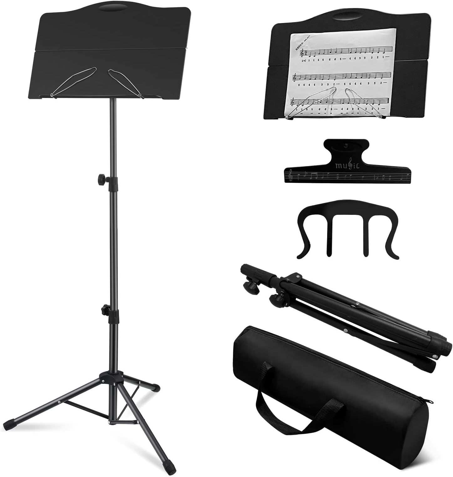 Amazon.com: lotmusic Pink Music Stand, Portable Music Sheet Stand ...