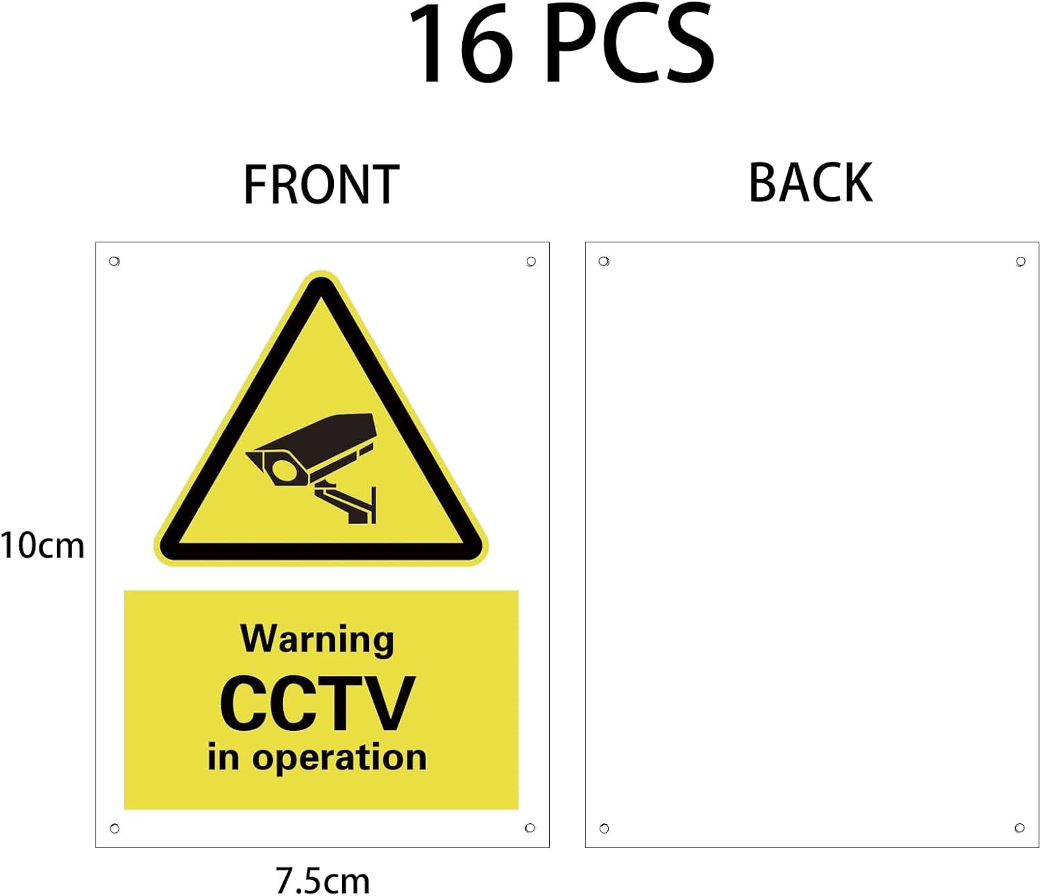 16 Pcs CCTV in Operation Sign Security Notice Mini CCTV Warning Signs ...