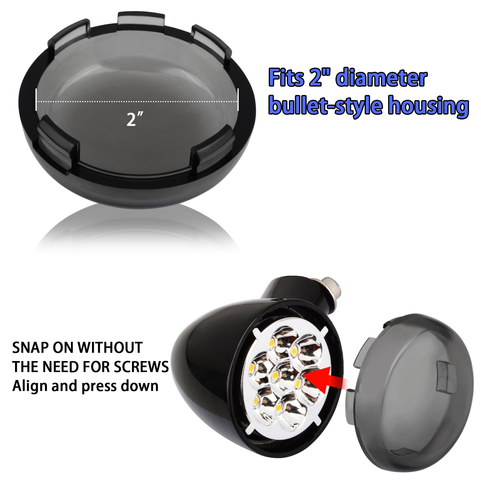Bullet Turn Signal Lenses NTHREEAUTO 2 Inch Bullet Smoked Turn Signal ...