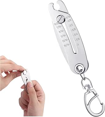 Portable Thread Size Checker Keychain, Inch and Metric, Bolt Size and ...
