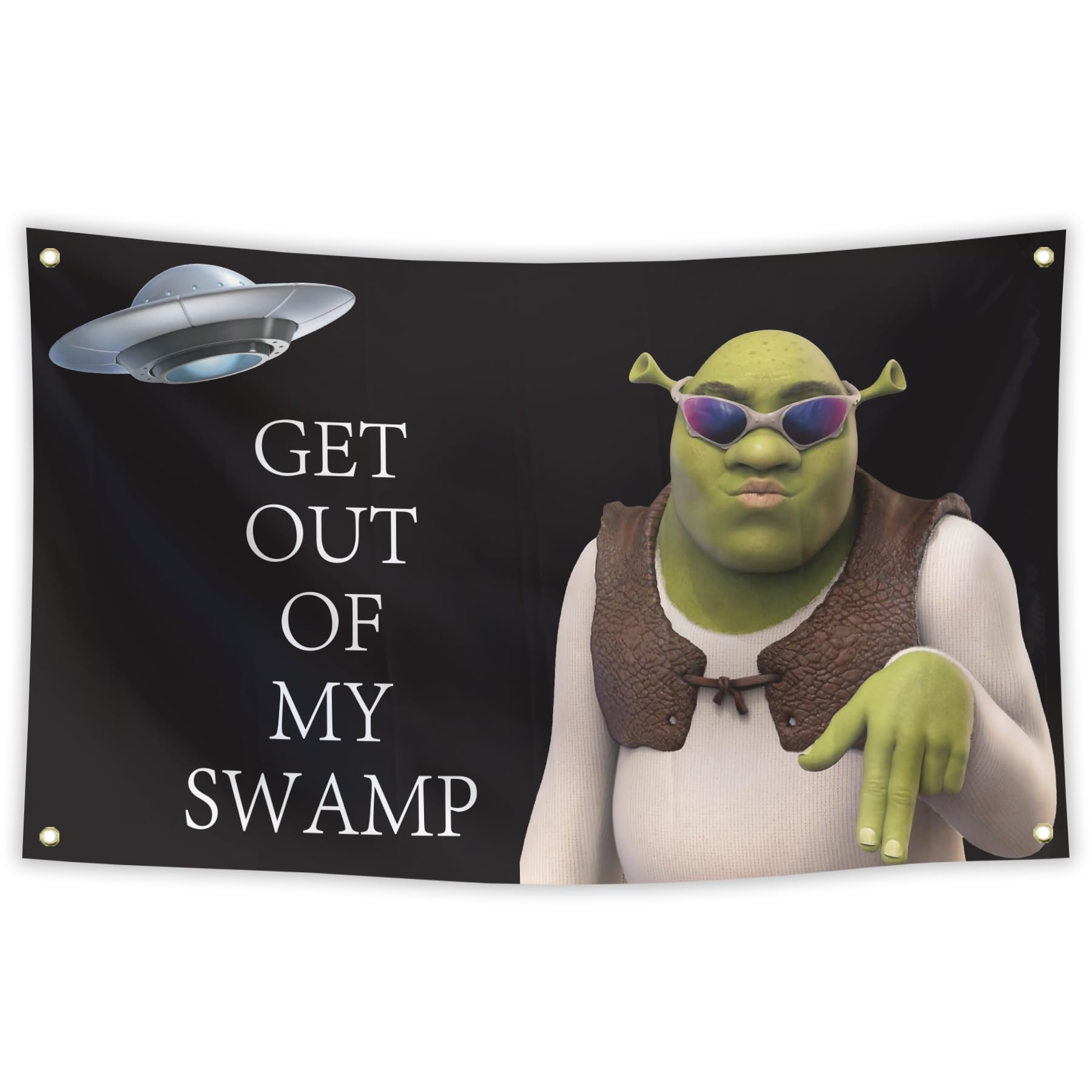 Amazon.com : ALkoy Get Out Of My Swamp Flag sher-k Funny Meme Flags ...