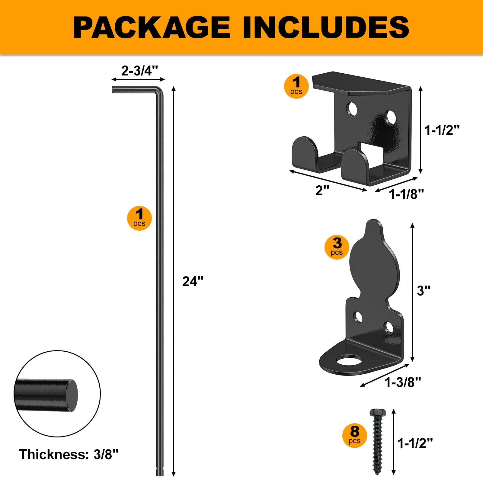 Snapklik.com : 24 Cane Bolt Drop Rod For Gate, Heavy Duty Gate Latch ...