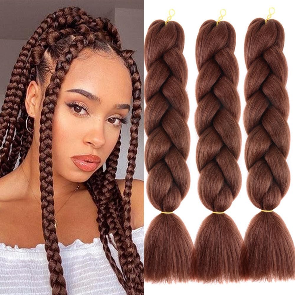 Meches Pour Tresses Africaine 3 Paquets 24 Pouces Braid Pré éTiré ...