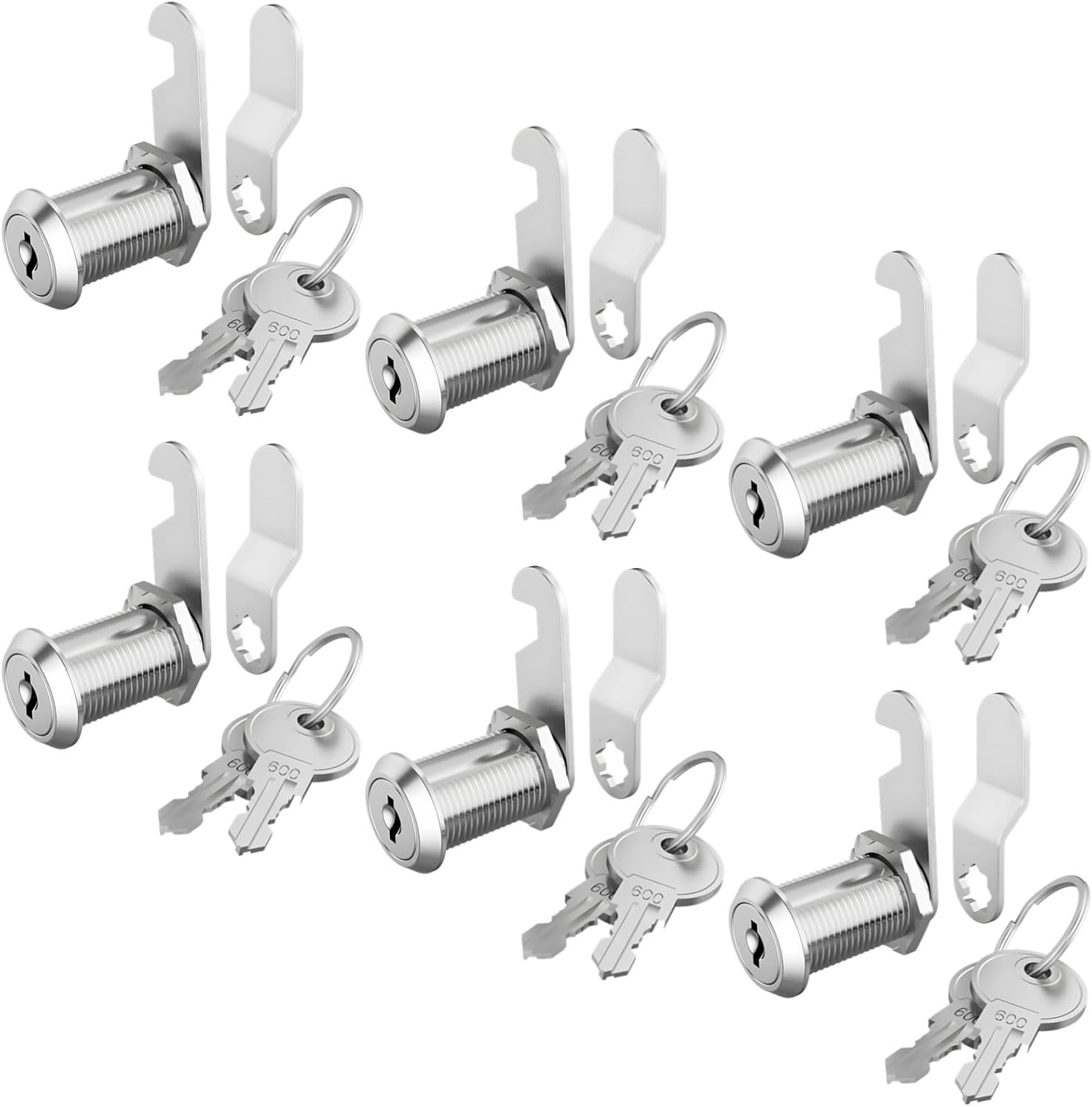 6 Pcs 1-1/8 Inch Keyed Alike Cam Locks, Cabinet Lock Set with Keys ...
