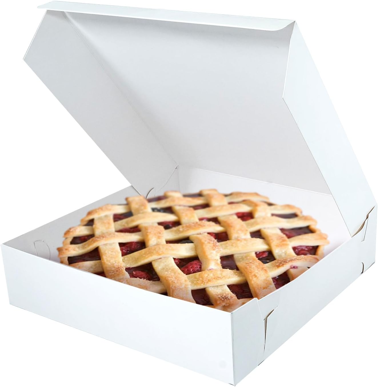 Amazon.com: Cake S.O.S 10x10x2 1/2 inches White Pie box, Premium Bakery ...