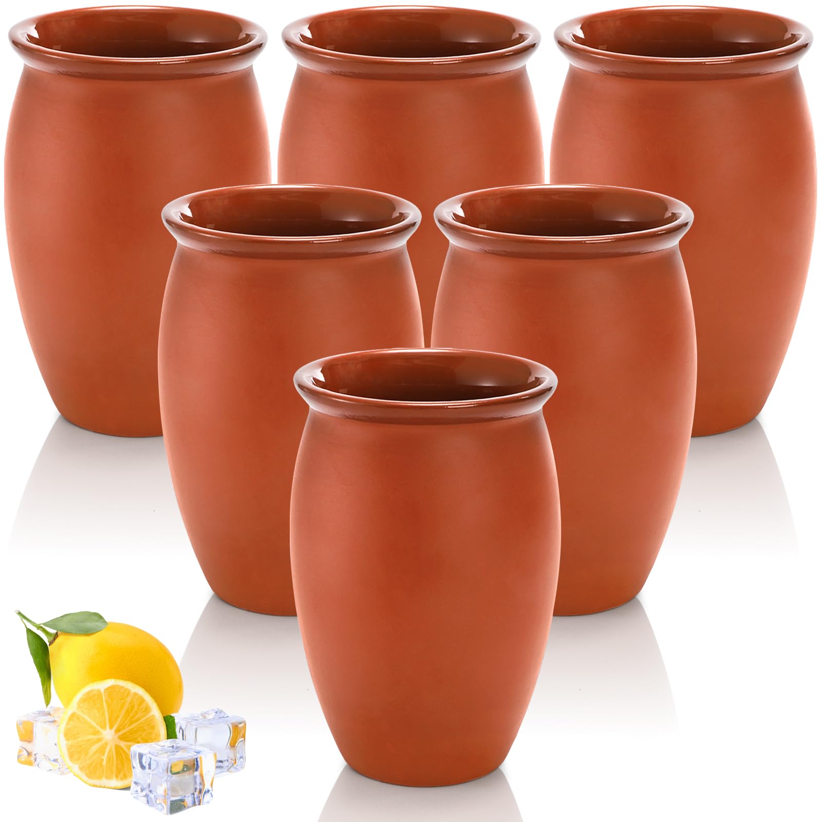 Amazon.com | Covzoe 6 Pack Pottery Clay Cups, 20 Oz Cantaritos De Barro ...
