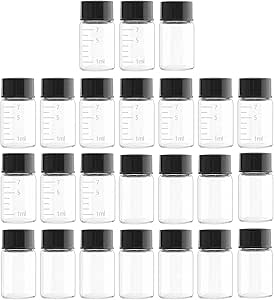 Amazon.com: Csfglassbottles 24 Pack 7ml Clear Glass Sample Vials with ...