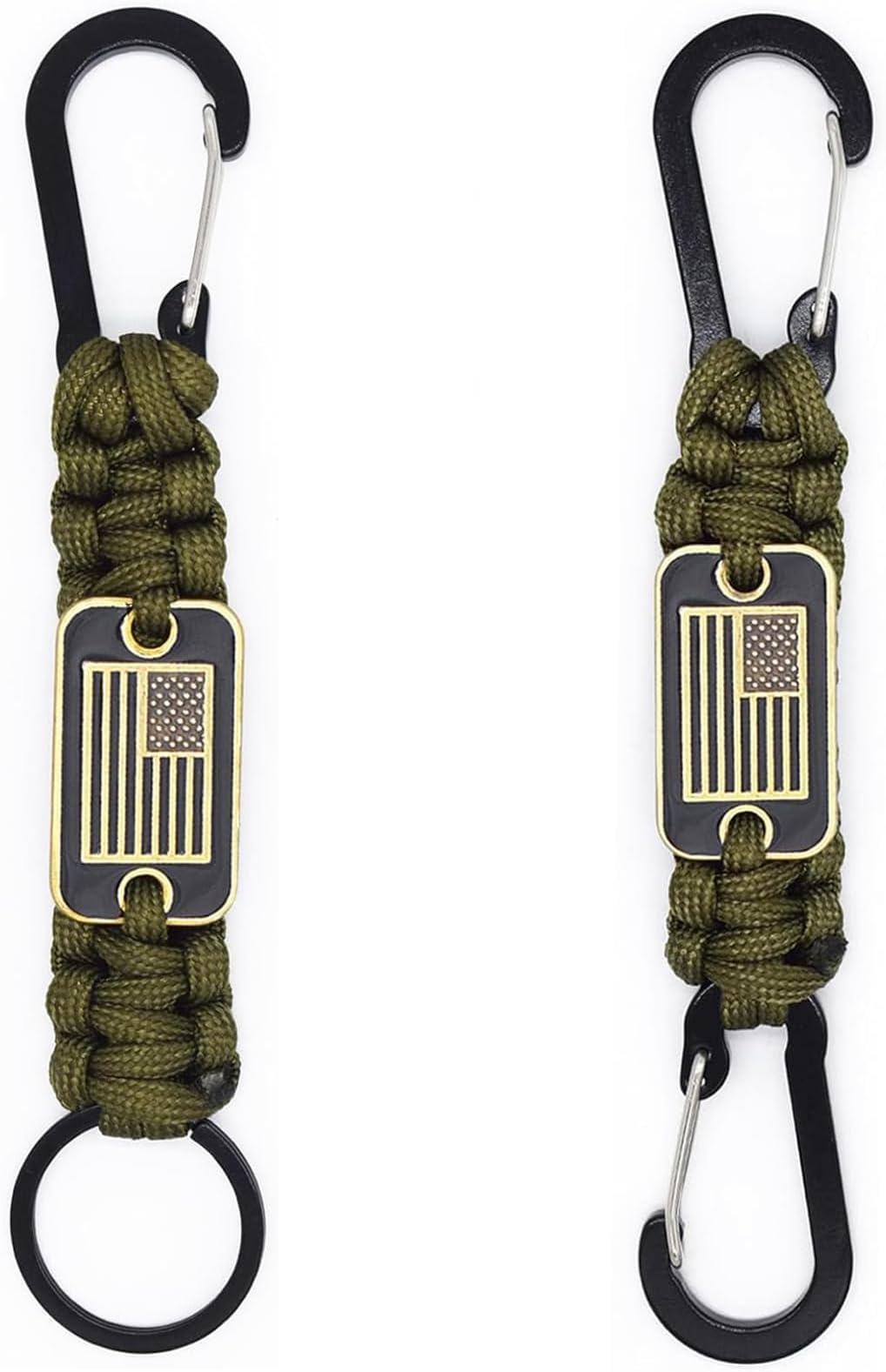 Amazon.com: cibtdtl Paracord Keychain Carabiner Clip with USA Flag ...