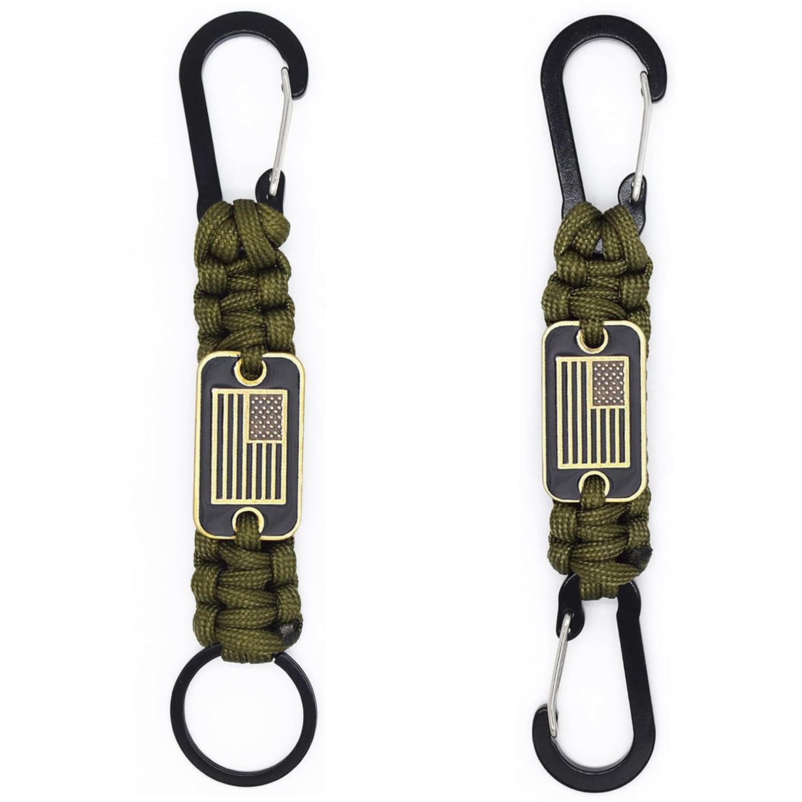 Amazon.com: cibtdtl Paracord Keychain Carabiner Clip with USA Flag ...