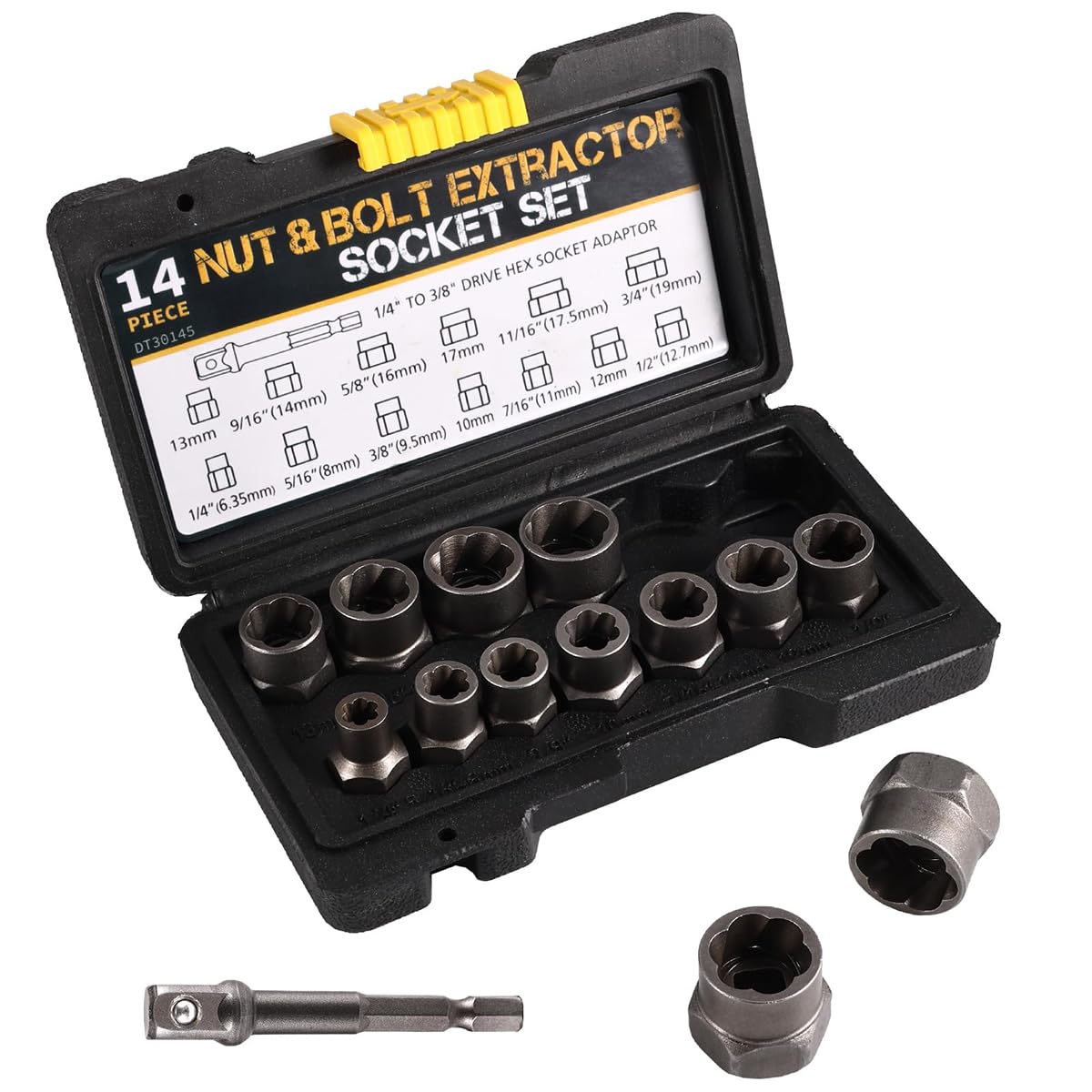 Serplex® Screw Bolt Nuts Extractor Socket Set, 14Pcs Bolt Extractor Kit ...