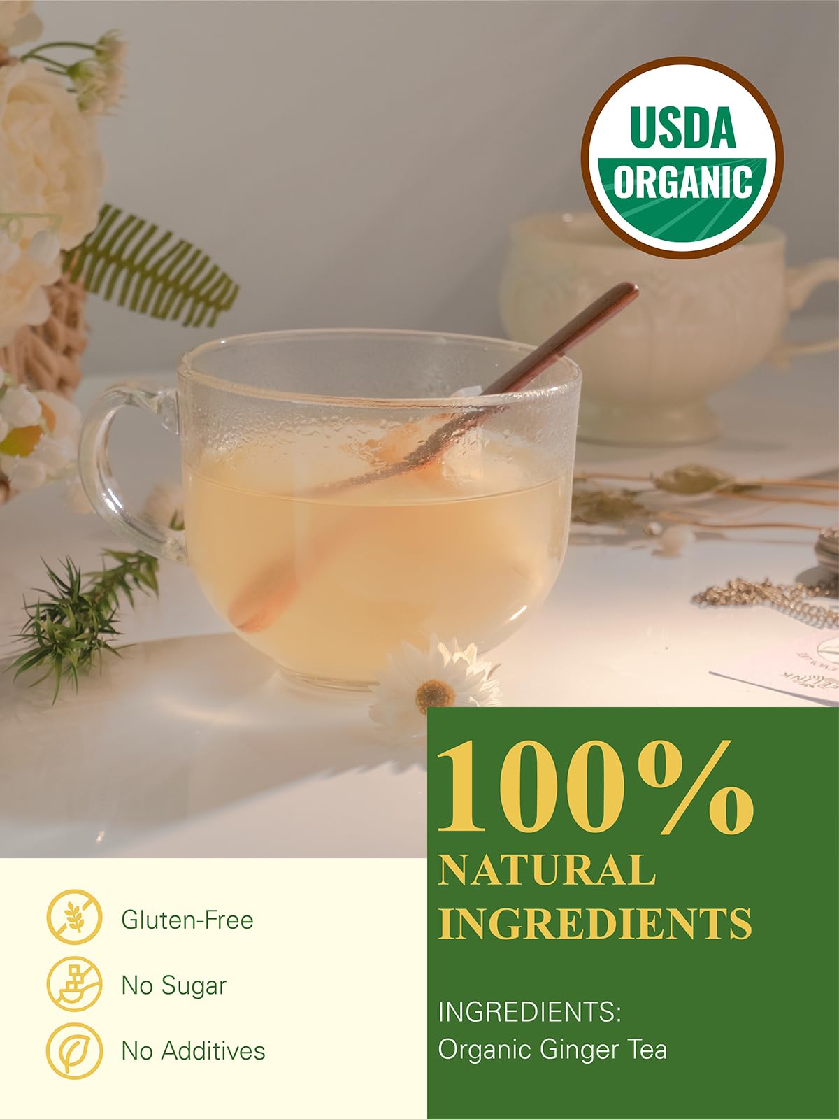 Snapklik.com : Organic Ginger Tea Bags, Natural Organic Ginger Root Tea ...