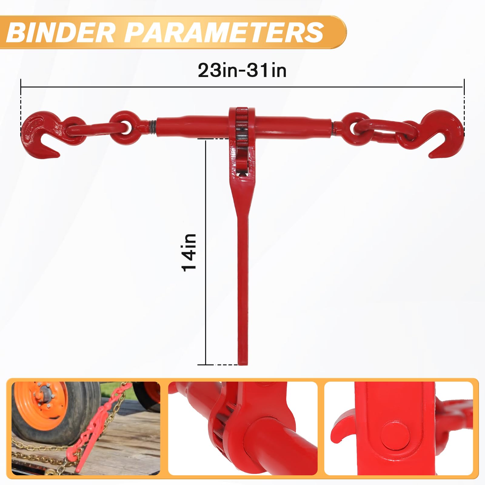 Snapklik.com : HAQQI Chain And Binder Set 3/8"-1/2", Heavy Duty Ratchet ...