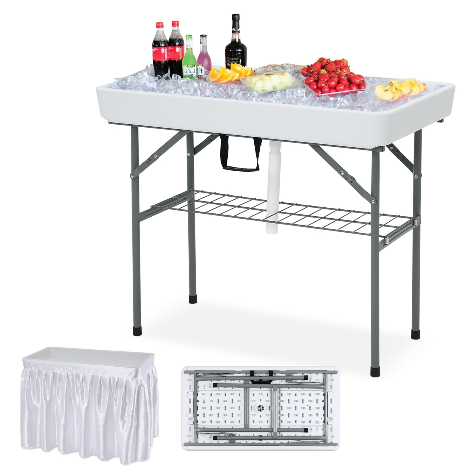 Amazon.com: Garturects Outdoor Ice Table with Drain - Folding Ice ...