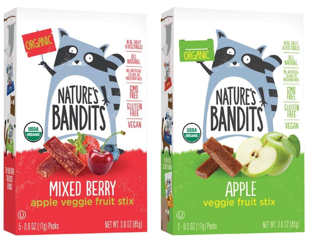 Amazon.com: Nature's Bandits Organic Fruit & Veggie Stix, Variety Pack ...