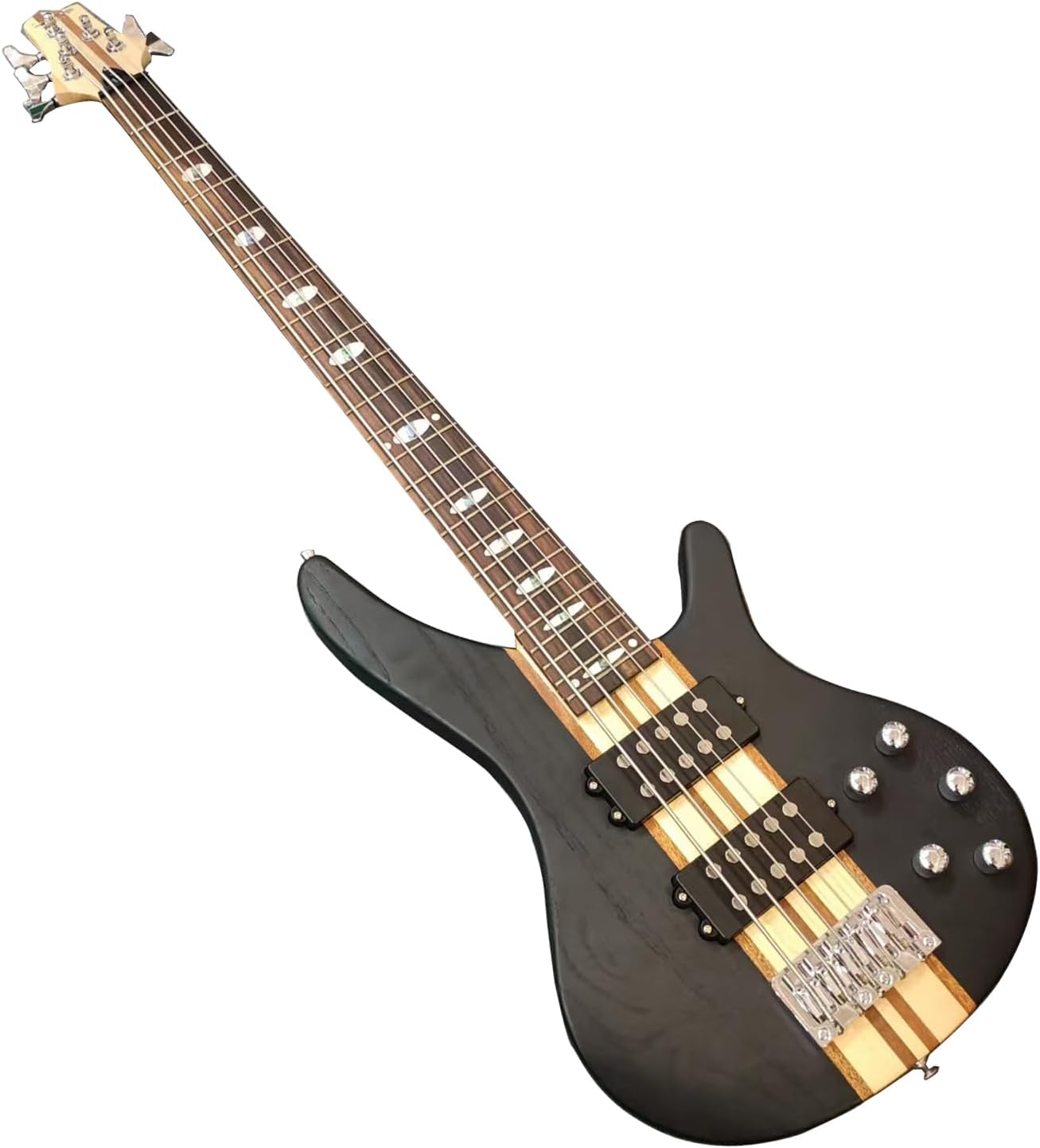Amazon.com: 5 String Electric Bass Guitar Neck Through Body Active ...