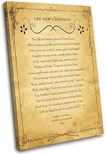 Amazon.com: Winduryi New Colossus Poem Wall Decor Prints Canvas Poetry ...