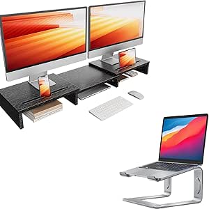 Amazon.com: LORYERGO Laptop Stand for Desk and Dual Monitor Stand for ...
