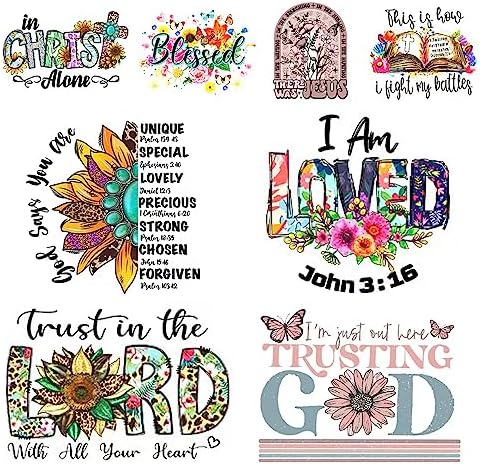 Amazon.com: Jesus GOD Iron on Stickers Decals 8Pcs Lord Blessing Words ...