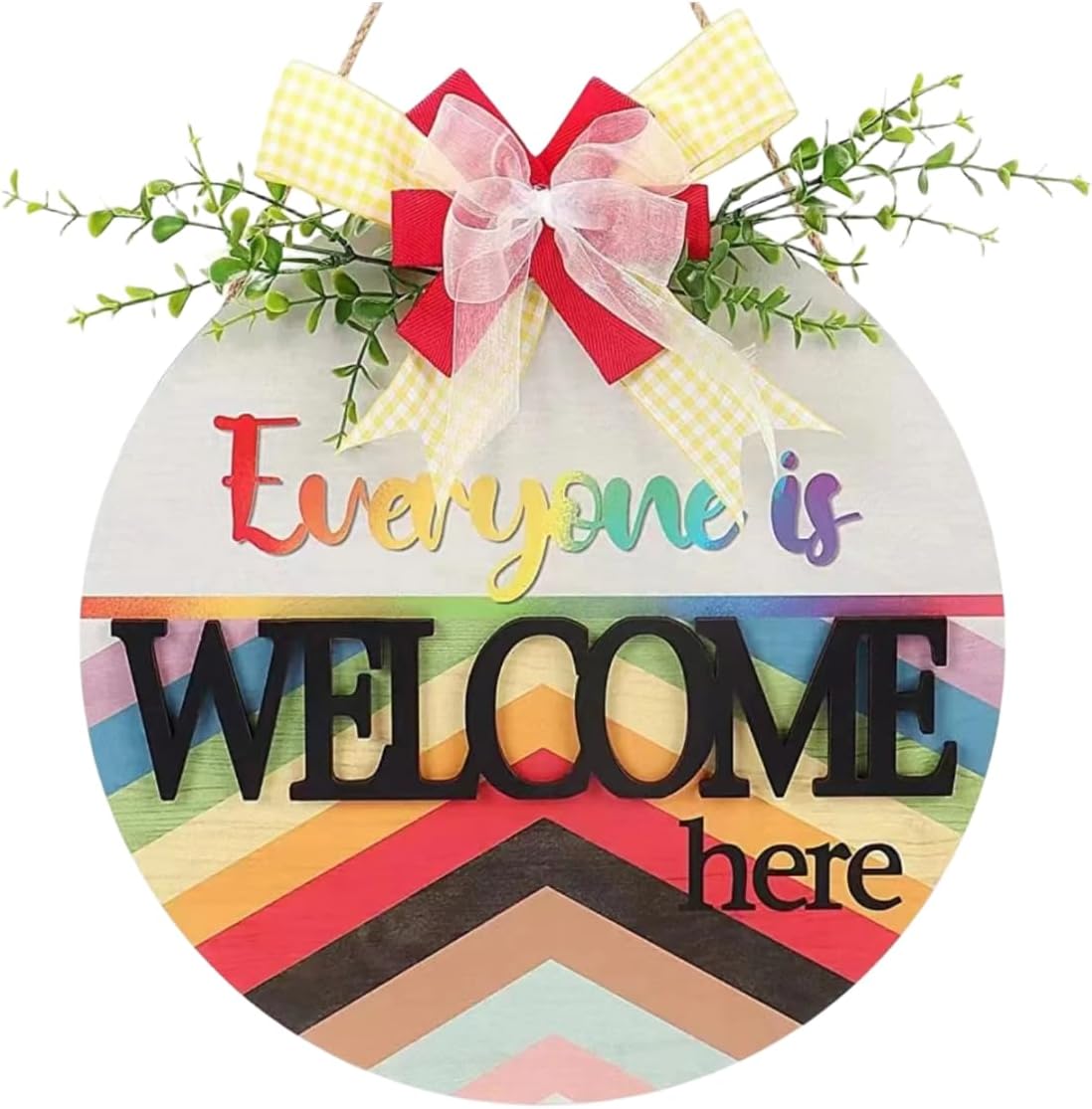 Amazon.com: Suyechjo Wood 3D Decorative Sign, 'Everyone is Welcome Here ...