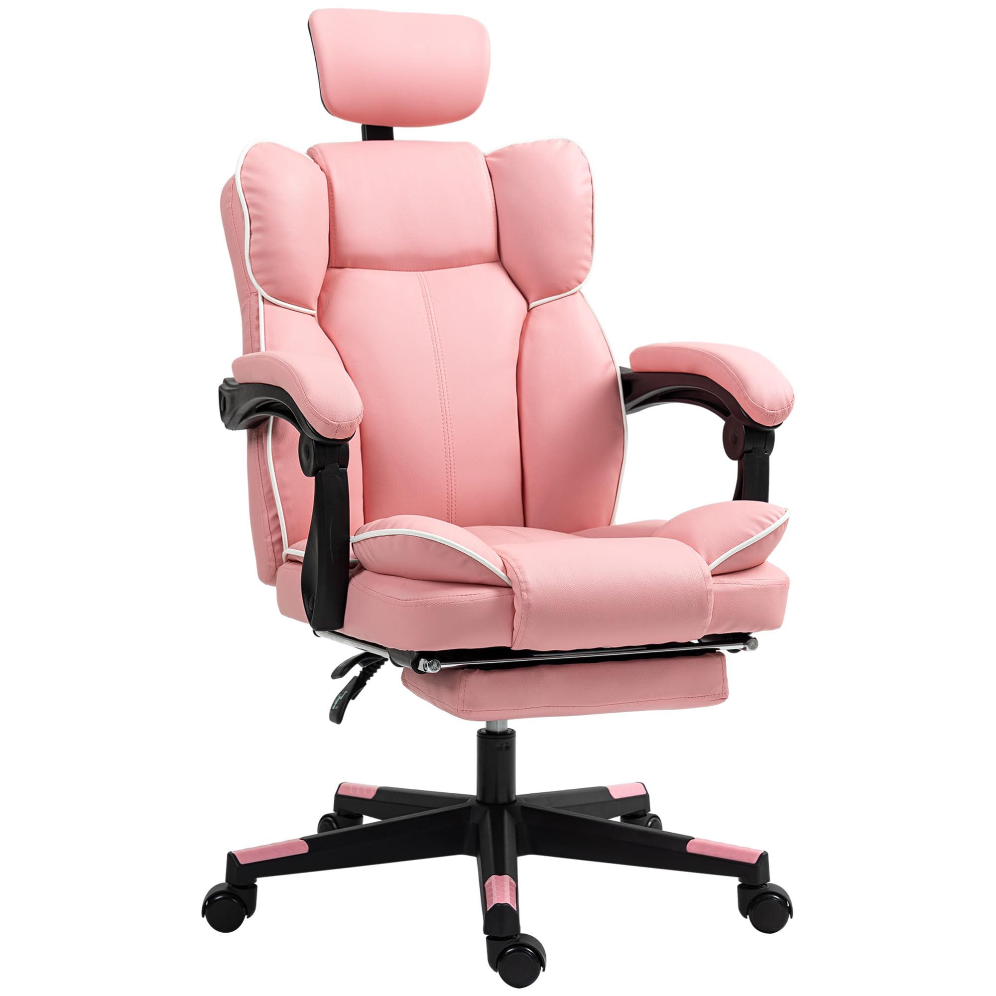 Snapklik.com : HOMCOM Executive Office Chair, Overstuffed PU Leather ...