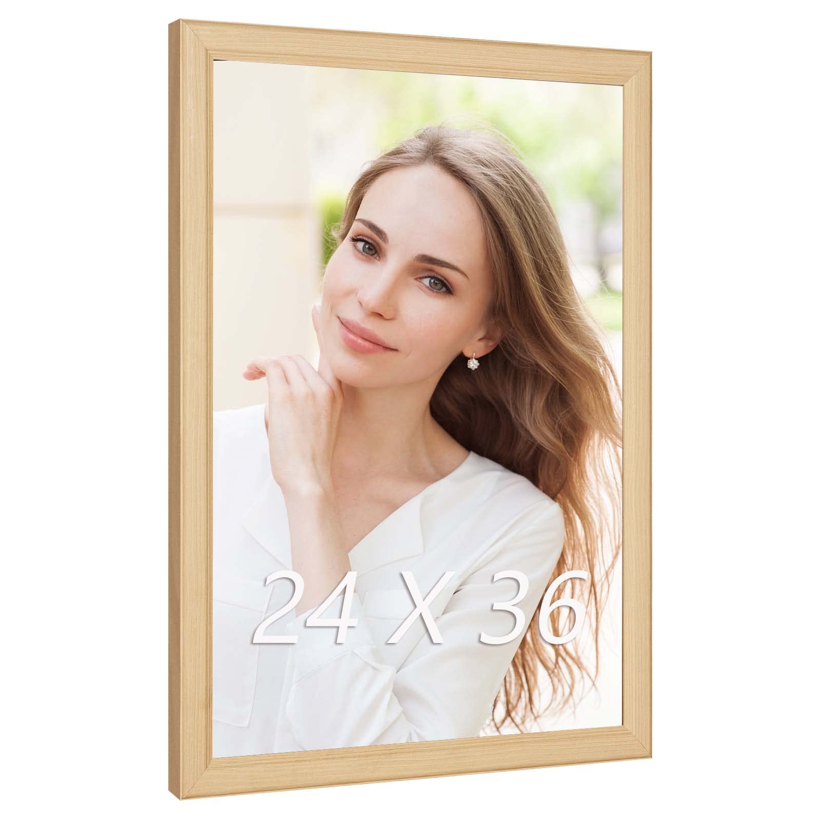 MOUDAMION Wood 24x36 Poster Frame, Rustic Natural 36x24in Woodgrain ...