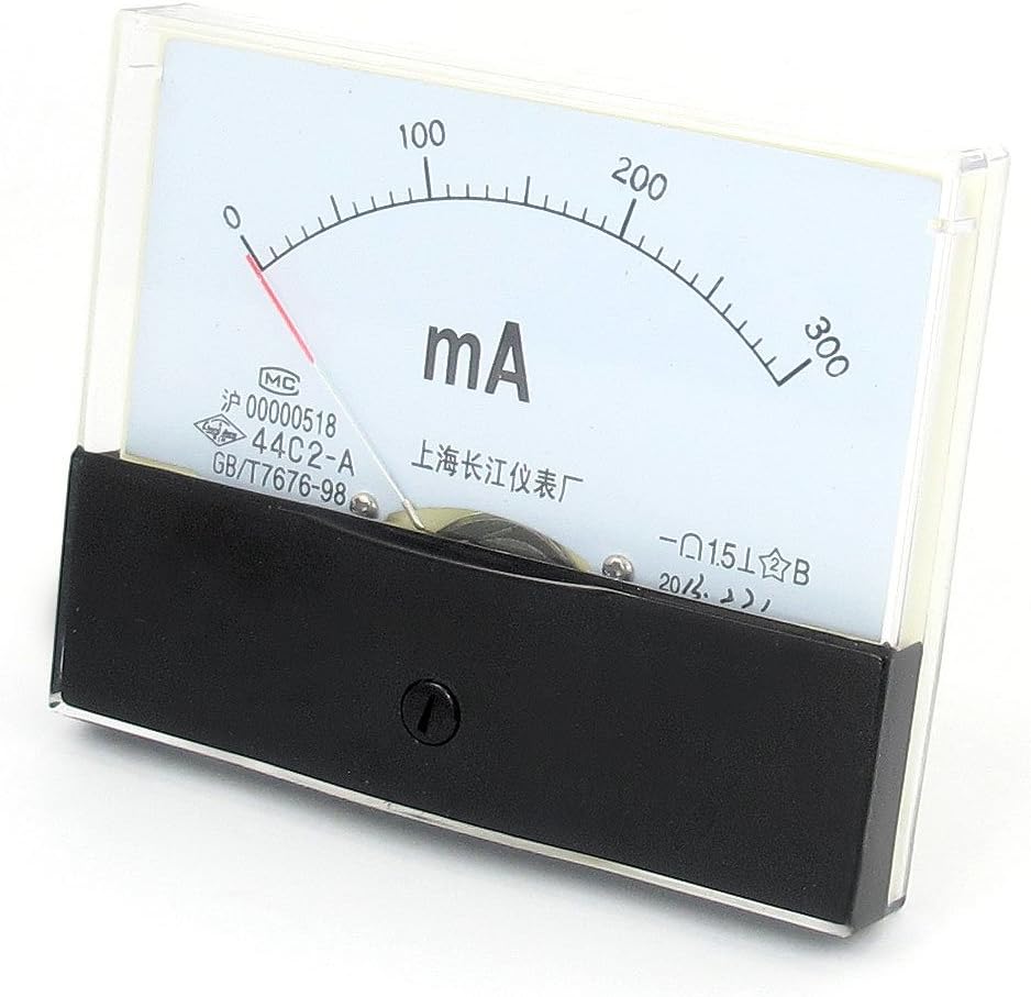 uxcell Analog Current Panel Meter DC 0-300mA 44C2A Ammeter for ...
