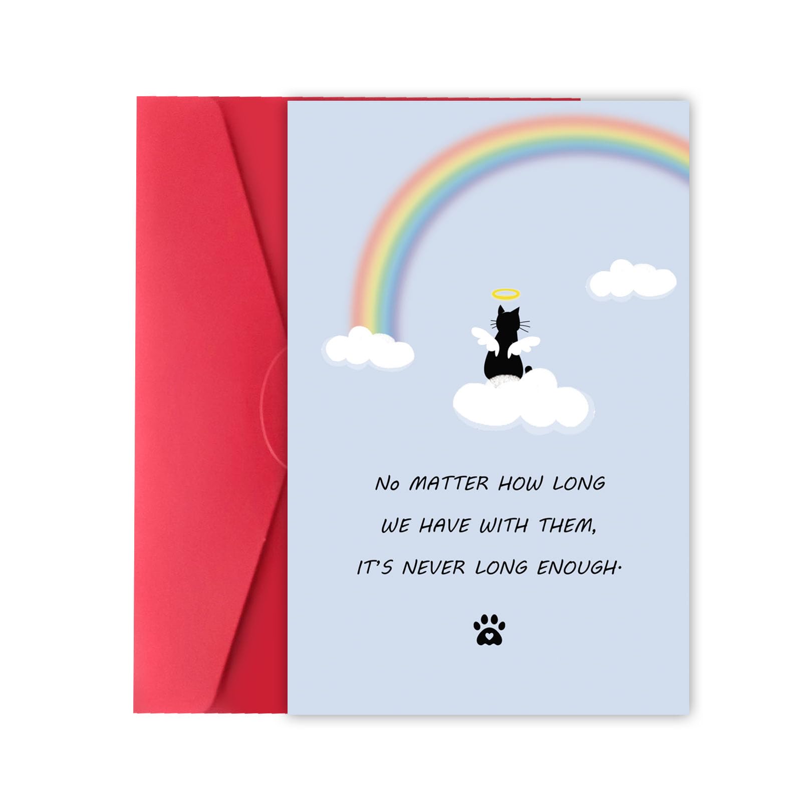 Amazon.com: Lovely Sympathy Card for Loss of Pet Cat, Cute Pet Cat Loss ...