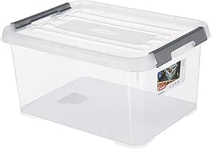 Curver Storage Box Handy Plus with lid 15L in Transparent/Silver ...