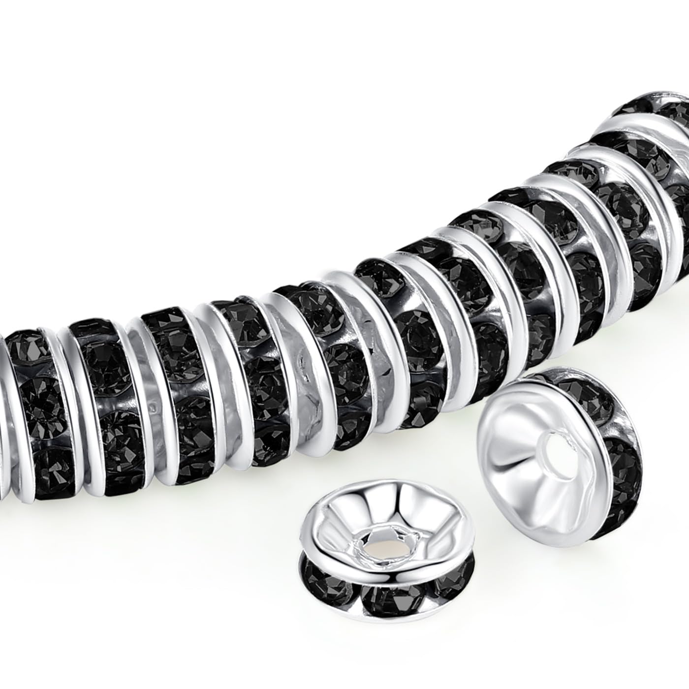 Amazon.com: ZHIYUXI 200PCS Black Spacer Beads for Jewelry Making 8mm ...