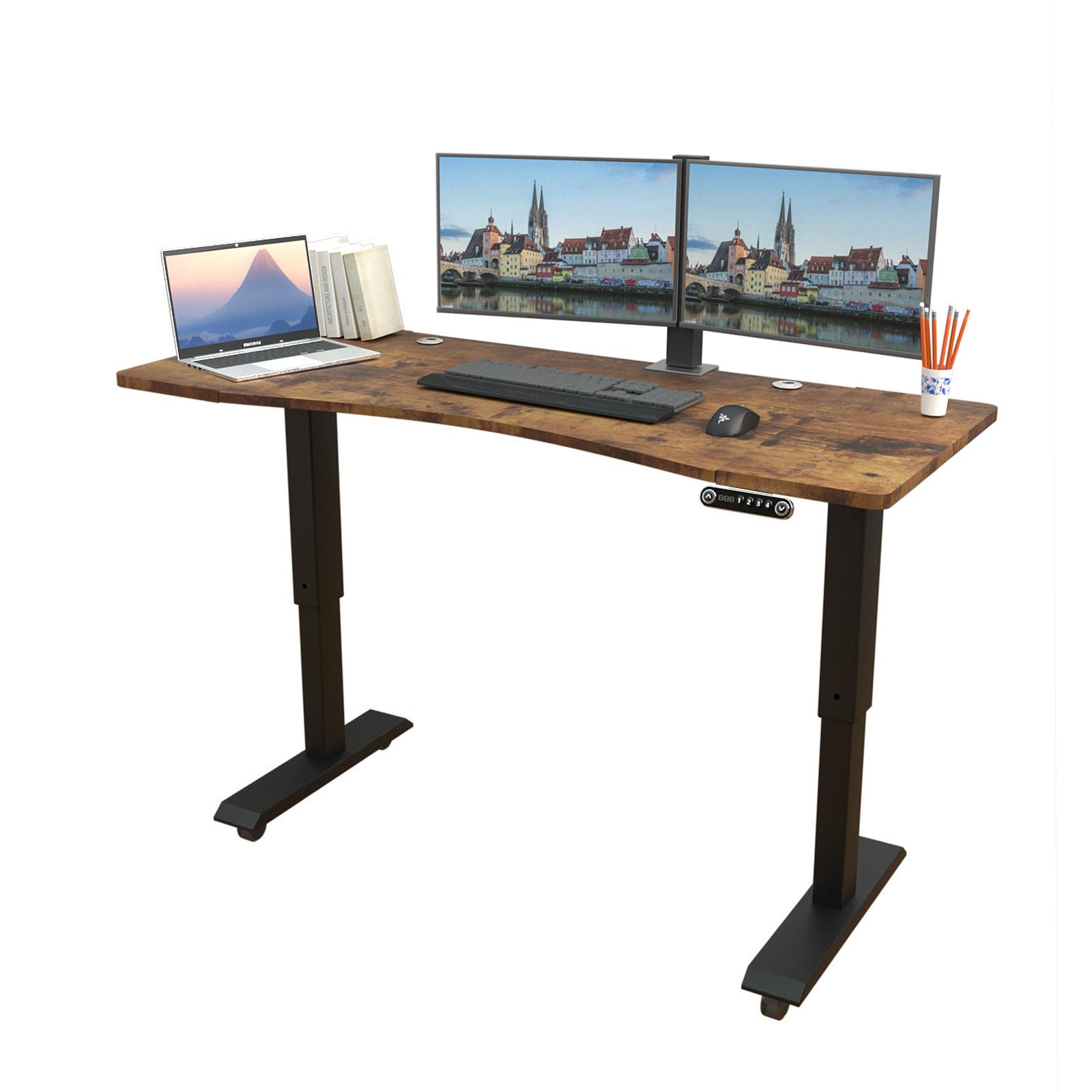 Electric Sit Dual Motor Height Adjustable, Memory Stand Up Desk with ...
