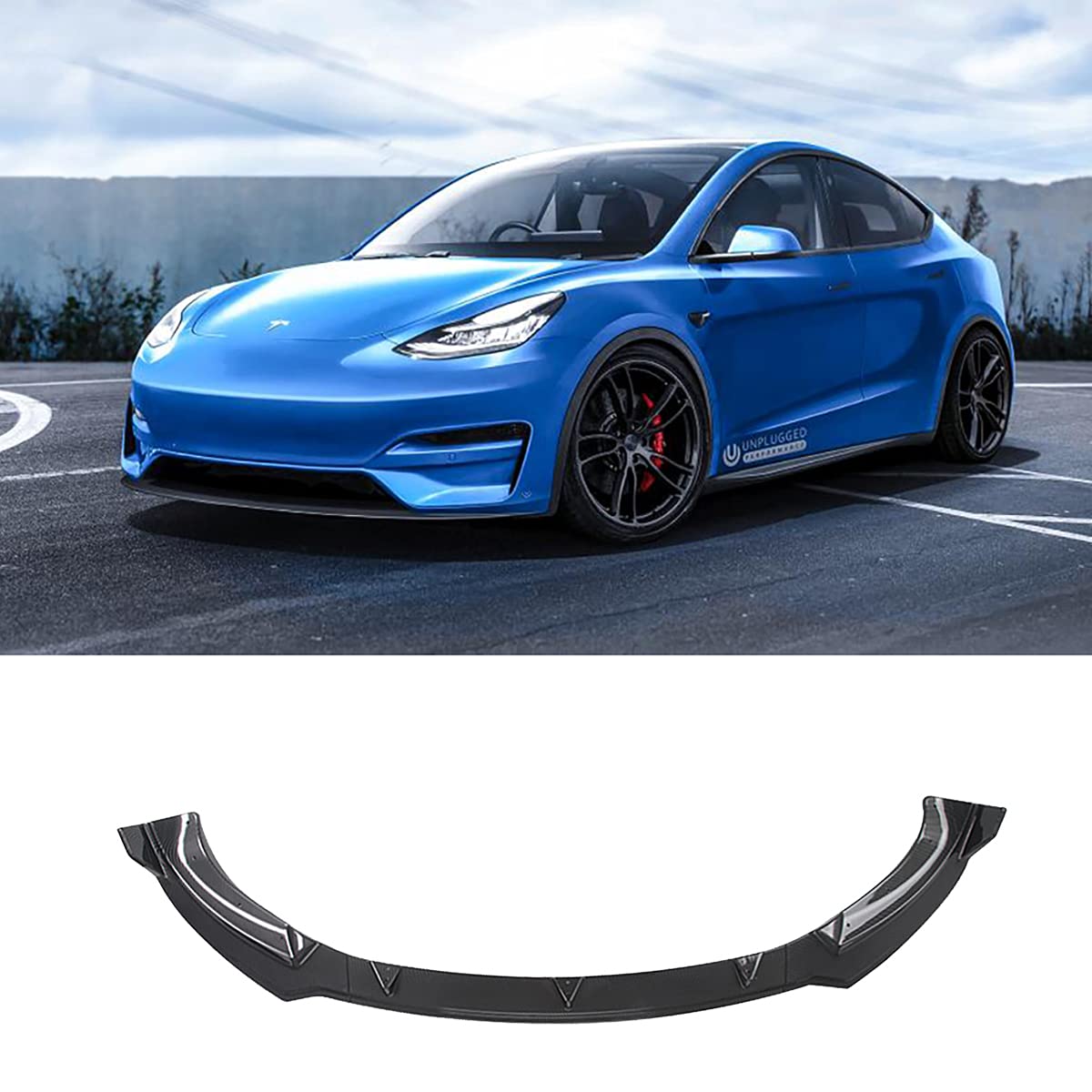 Buy Fit For Tesla Model Y Front Bumper Chin Lip Splitter Kit Car Mods ...
